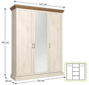 Kondela Skříň, sosna skandinávská / dub divoký, ROYAL S3D