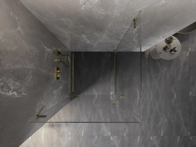 Mexen Lunar-B Duo, výklopný sprchový kout 95 x 95 cm, 8mm čiré sklo, zlatý profil, 832-095L-095P-50-00