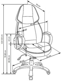 Kancelářské křeslo RUBIN - PU kůže, černá / červená Halmar