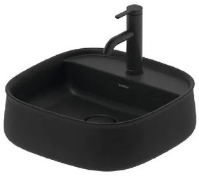 Duravit Zencha - Umyvadlo na desku 420x420 mm, bez přepadu, otvor pro baterii, DuraCeram, antracit mat 2374421371