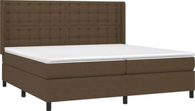 Box spring postel s matrací tmavě hnědá 200x200 cm textil 3131780