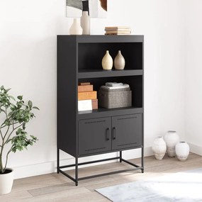 Skříň highboard černá 68,5 x 38,5 x 123,5 cm ocel