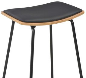 Barové stoličky - umělá kůže - 6 ks | černé
