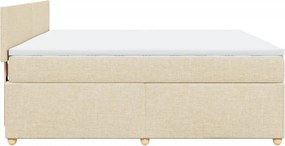 Box spring postel s matrací krémová 180x200 cm textil 3289057