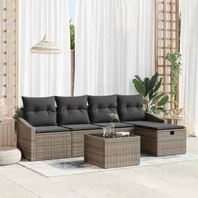 Set pohovek 6 ks Šedá polyratan 3359268