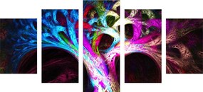 5-dílné obrazy tajemný abstraktní strom Varianta: 100x50