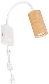 Brilagi - Flexibilní nástěnná lampa SELE 1xGU10/30W/230V bílá/dekor dubu