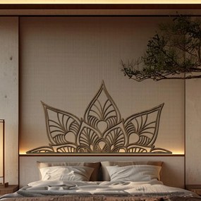 dřevo života Dřevěná mandala k posteli KVET Rozměry (cm): 120x61, Barevný vzor: Ořech