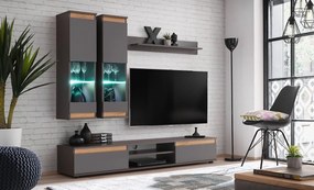 Casarredo - Komfort nábytek Obývací stěna, sestava MODO antracit/dub wotan