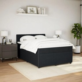 Box spring postel s matrací černá 140x200 cm samet 3287766
