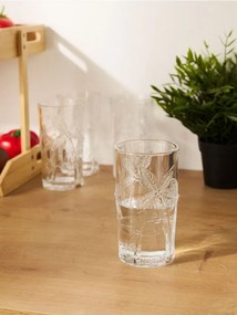 Sinsay - Sada sklenic s reliéfním vzorem palem 4 pack - clear