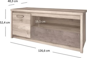 TV stolek 1d1s/125 kaštan nairobi / onyx Jazz