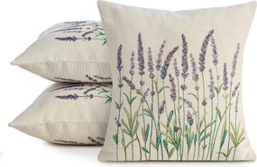 GOBELÍNOVÝ DEKORAČNÍ POVLAK NA POLŠTÁŘ LAVENDER2 45X45 CM VZOROVANÁ