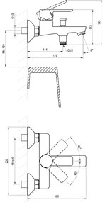 Ravak X070485 - Vanová baterie SOLAR lesklý chrom