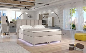 dvojlůžko boxspring BASILIO - Dora 21 - 140x200cm - s LED