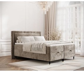 Béžová boxspring postel s úložným prostorem 180x200 cm Voyage – Maison de Rêve