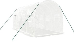 Skleník s ocelovým rámem bílý 8 m² 4 x 2 x 2 m 3188028