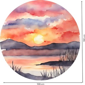 PIPPER. Kruhová samolepka na zeď "Západ slunce" Velikost: 60cm