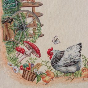 GOBELÍNOVÝ UBRUS FOWL 100X100 CM VZOROVANÁ