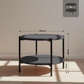 Konferenční stolek Edduma 50 cm - šedá