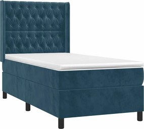 Box spring postel s matrací tmavě modrá 80 x 200 cm samet 3132829