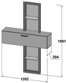 Obývací stěna Kalomira, s osvětlením, smrk