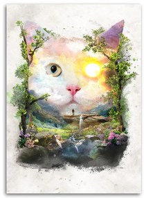 Gario Obraz na plátně Kočka v kouzelném lese - Barrett Biggers Rozměry: 40 x 60 cm