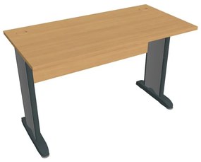 Stůl pracovní rovný 120 cm hl. 60 cm - Hobis Cross CE 1200 Dekor stolové desky: buk, Dekor lamino podnože: buk, Barva nohou: černá