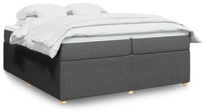 Box spring postel s matrací tmavě šedá 200x200 cm textil 3285596