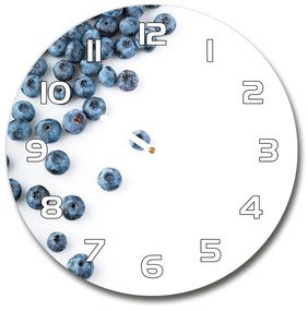 Wallmuralia Skleněné nástěnné hodiny kulaté Borůvky fi 30 cm