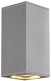SLV 229574 Theo Big Up-Down Wall, venkovní nástěnné svítidlo, 2x75W GU10 ES111, stříbrnošedá, výška 27cm, IP44