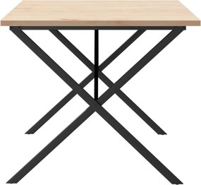 Jídelní stůl s X rámem 180 x 90 x 75,5 cm borové dřevo a ocel 3282766