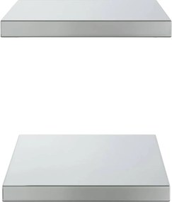 Nástěnné police 2 ks 50 x 30 cm stříbrné nerezová ocel 30285