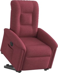 Elektrické zvedací polohovací křeslo vínové textil 3303277