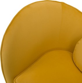 Designové křeslo, žlutá Velvet látka/gold chrom zlatá, EZIO