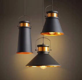 Toolight - Stropní svítidlo ASTI C 1xE27, černá-zlatá, OSW-00180