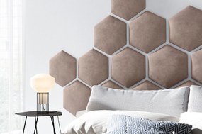 Eka Čalouněný panel Hexagon Trinity 40,5 cm x 35,3 cm - Tmavá béžová 2305