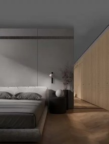 LED champaign zlato-černé nástěnné svítidlo Lusa