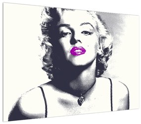 Obraz Marilyn Monroe s fialovými rty (100x70 cm)