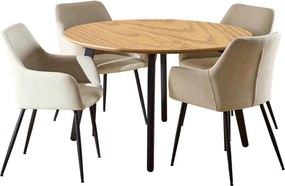 ACTONA GROUP Jídelní sestava CADIZ béžová s područkami Ø120x75 cm H000025042