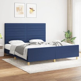 Rám postele bez matrace modrý 180 x 200 cm textil 3125160