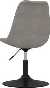 vidaXL Otočné jídelní židle 2 ks samet [338390] Barva: světle šedá