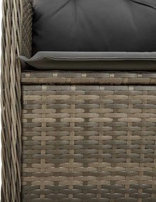 3dílný zahradní bistro set s poduškami šedý polyratan 3277019