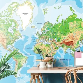 Tapeta klasická mapa světa - 225x150 cm