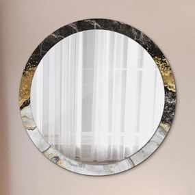 Kulaté dekorativní zrcadlo Mramor a zlato fi 100 cm
