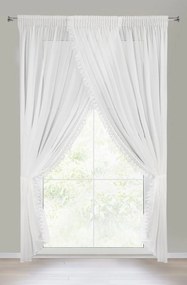 ZÁCLONA NA PÁSCE LORETA 400X250 CM BÍLÁ