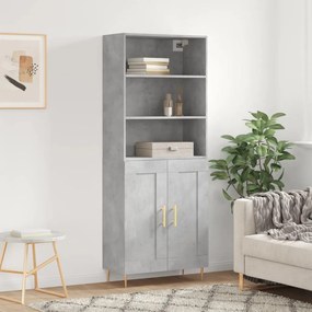 Skříň highboard betonově šedá 69,5x34x180 cm kompozitní dřevo 3189945