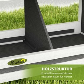 Hnízdní box PawHut z jedlového dřeva s asfaltovou střechou pro kuřata 66x37x34 cm šedý |