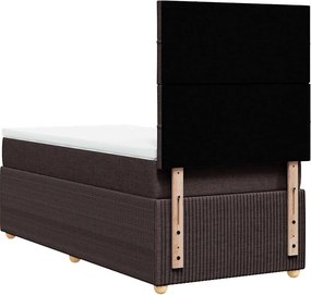 Box spring postel s matrací tmavě hnědá 90x200 cm textil 3291942