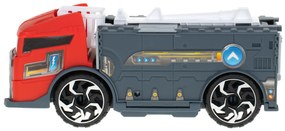 Creative Corner Transportér TIR 2v1 parkovací garáž hasiči + 3 auta červená